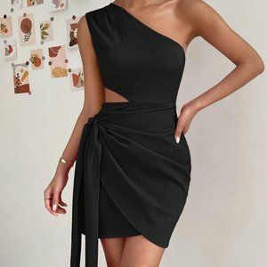 MODA ME COUTURE | Dresses | Contemporary One Shoulder Cut Out Knot Side ...
